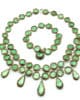 Line Vautrin Necklace Green Mirror and matching Bracelet 50s