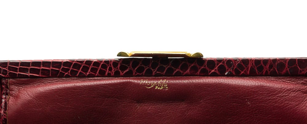 Morabito Paris Place Vendôme burgundy crocodile vintage bag 1960 ...