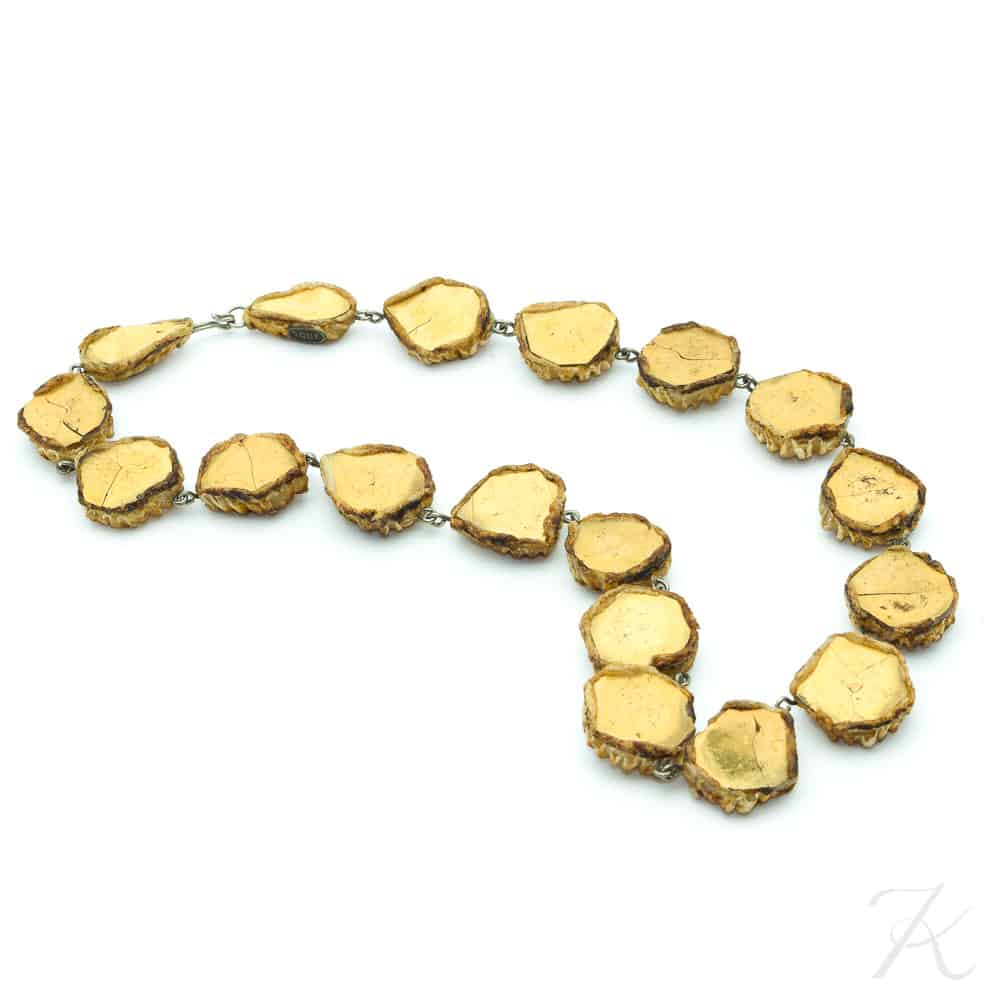 Line Vautrin Necklace Green Mirror and matching Bracelet 50s